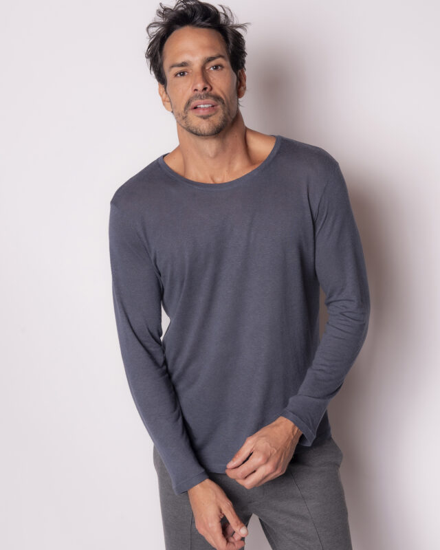 Camiseta Canoa Manga Longa Azul - Pedro Corulla